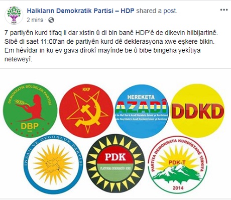 7 Kurdish parties join forces with HDP for Turkey... | Rudaw.net