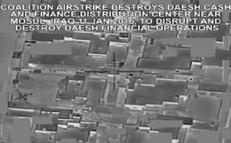 US releases footage of bombing ISIS bank in Mosul | Rudaw.net
