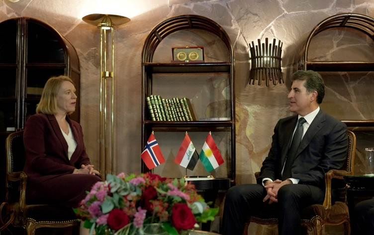 Nêçîrvan Barzanî bi Wezîra Derve ya Norwecê re... | Rûdaw.net